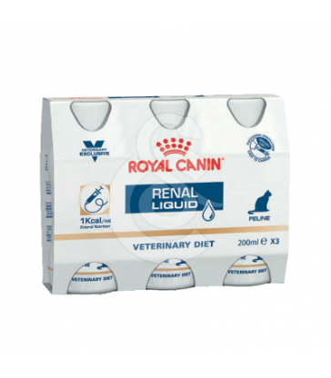Veterinary Diet Cat Renal Liquid.Pack de 3 bouteilles de 200 ml ...